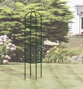 OBELISQUE DE JARDIN ACIER PLASTIFIE VERT 40X40X190CM | Bricomarché