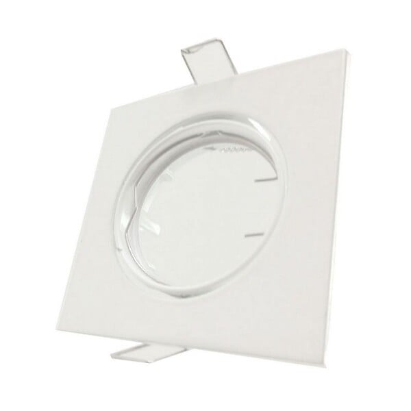 Support Spot Encastrable Gu10 Led Orientable Carré Blanc Pack De 10