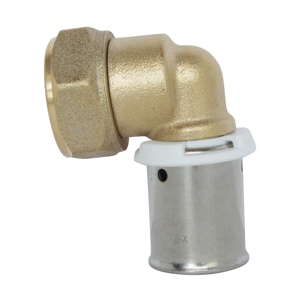 Raccord coudé à sertir pour tube PER Ø12 - Ecrou-tournant F12/17 | Bricomarché