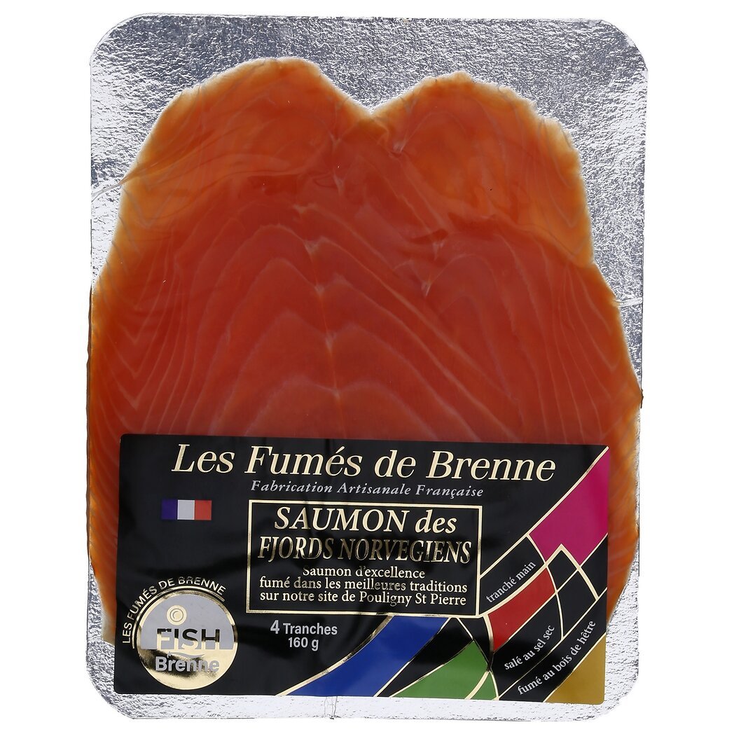 Filet de saumon fumé tranché Norvège 4 tranches Les Fumés de Brenne ...