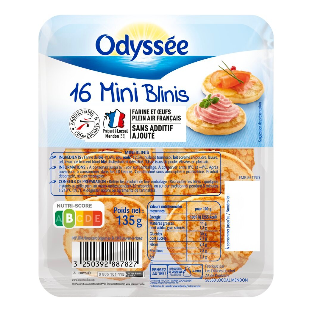 16 mini blinis Odyssée, une marque Intermarché - Intermarché