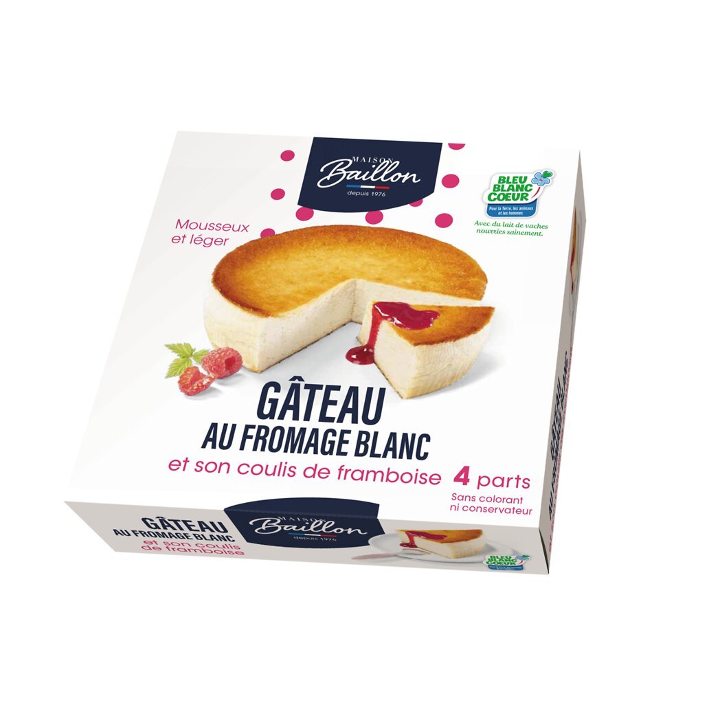 Le gâteau au fromage blanc et coulis de framboise Maison Baillon ...