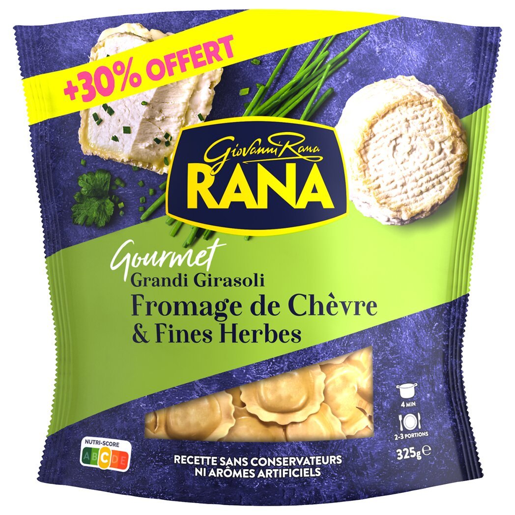 Pâtes fraîches grandi girasoli fromage de chèvre et fines herbes Rana ...