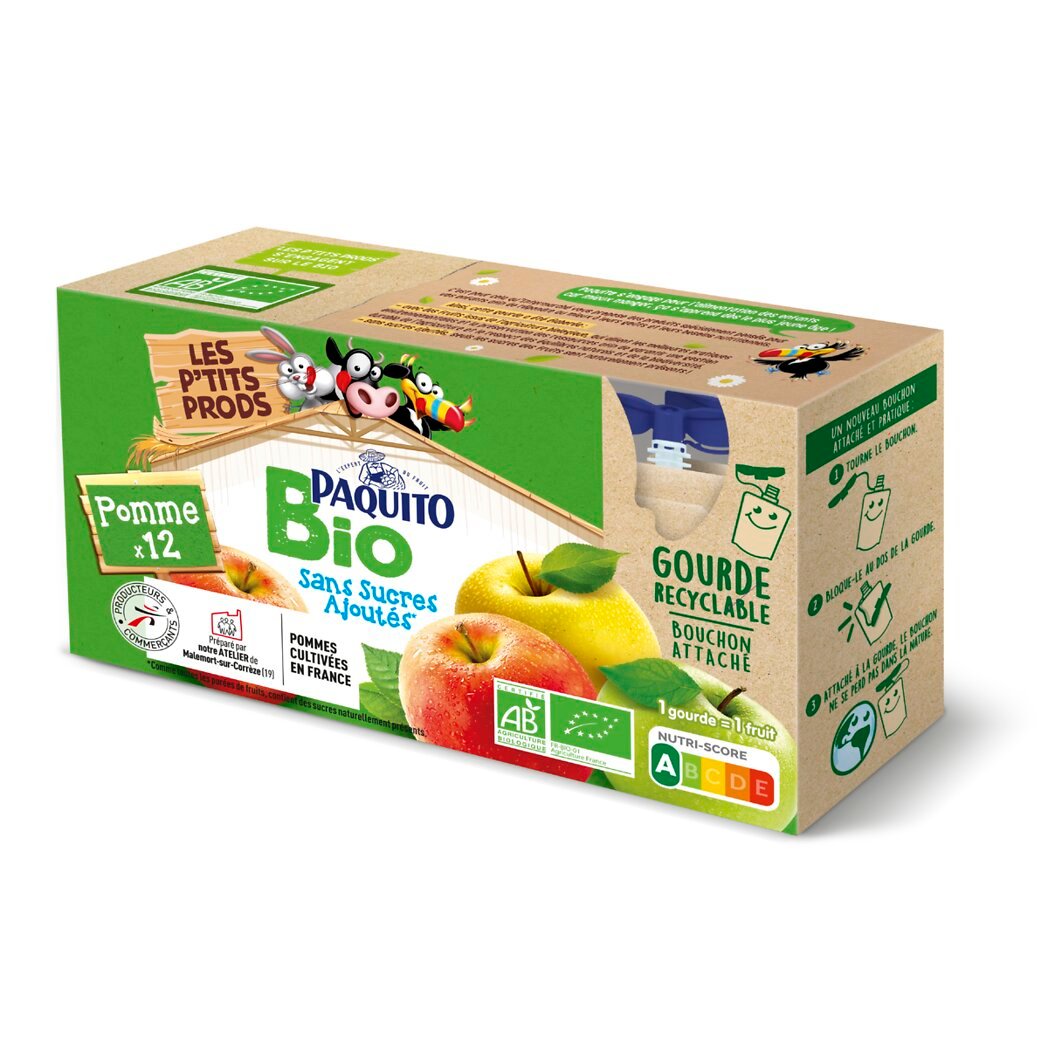 GOURDE Purée de pommes SSA - BIO Paquito Bio - Intermarché