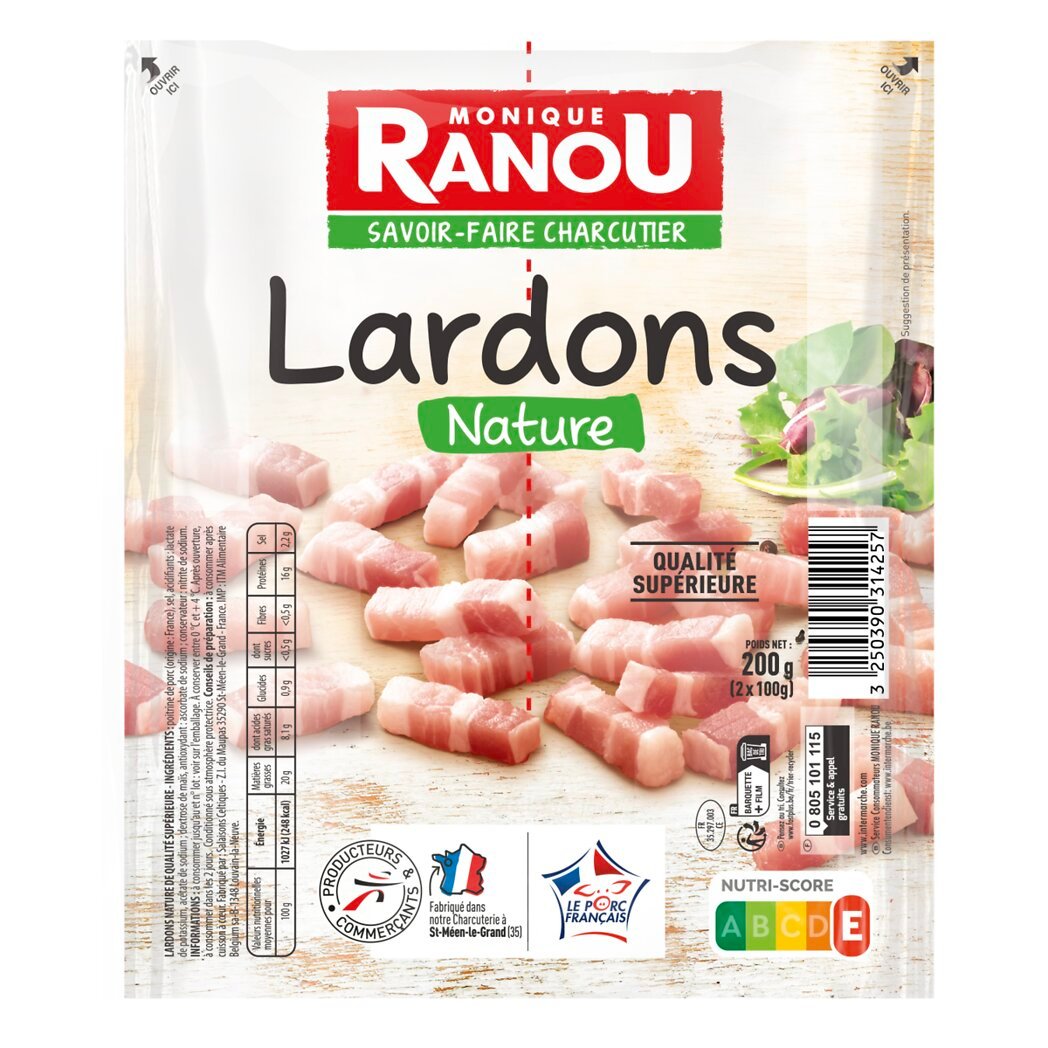 Lardons nature Monique Ranou - Intermarché