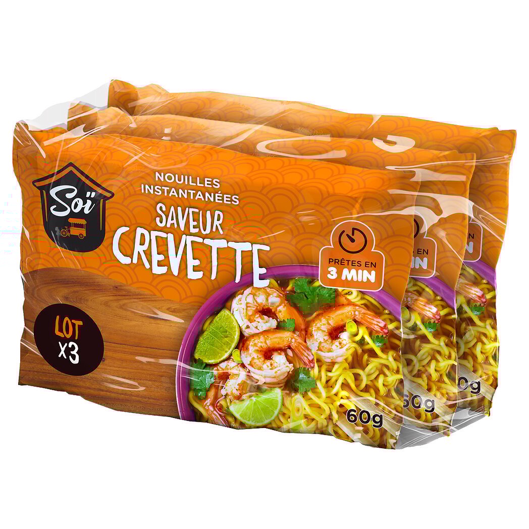 Nouilles instantanées saveur crevette Soï - Intermarché