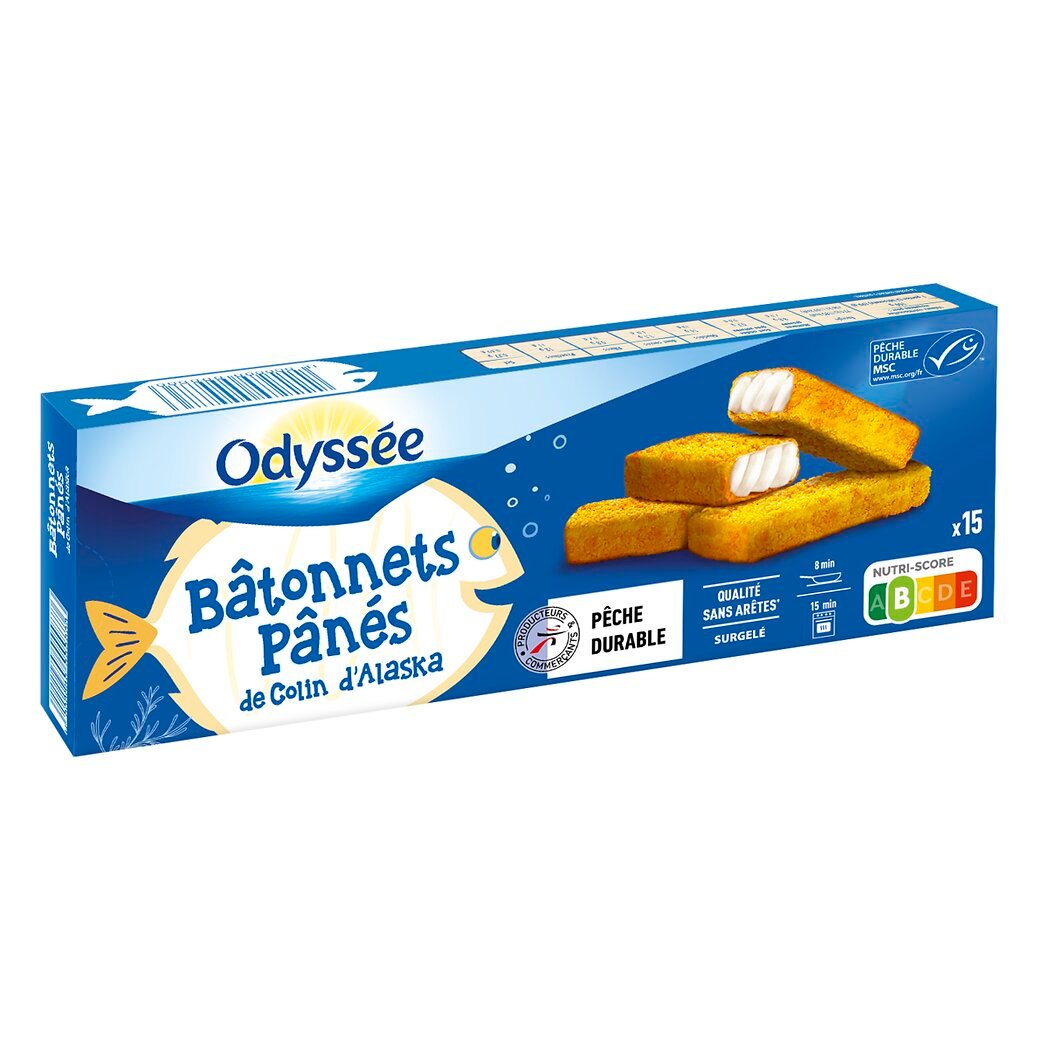 Bâtonnets panés de colin d'Alaska Odyssée - Intermarché