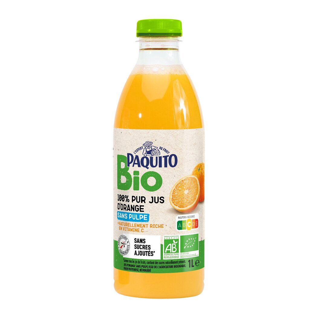 100% pur jus d'orange sans pulpe BIO Paquito Bio - Intermarché