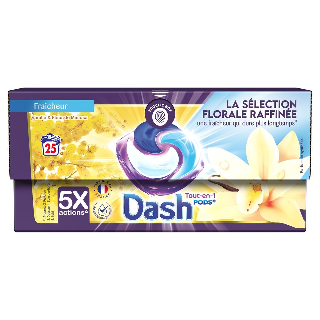 Lessive capsule tout-en-1 vanille et mimosa Dash - Intermarché