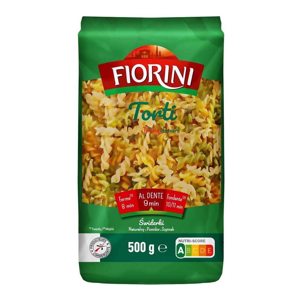 Pâtes torti nature tomate épinard Fiorini - Intermarché