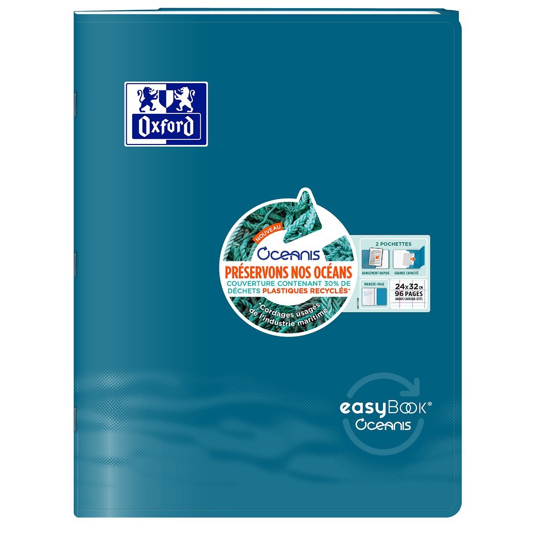 Cahier EasyBook Oceanis 24x32cm Grands Carreaux Seyès 96 Pages Oxford ...