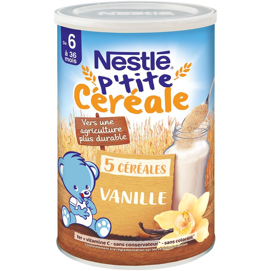 P'tite Céréale - 5 Céréales saveur vanille sans sucres ajoutés, dès 6 ...